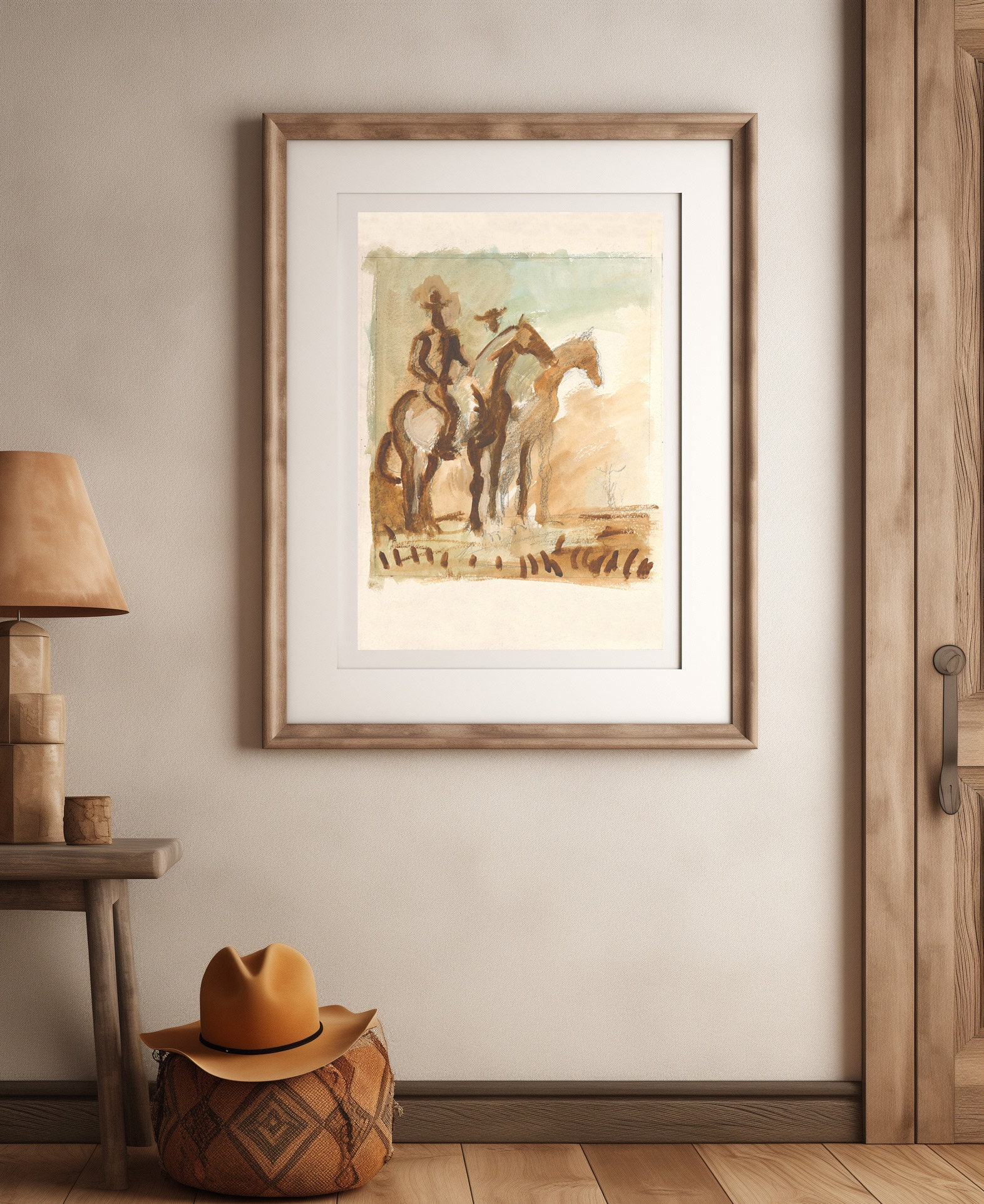 Abstract Cowboys - Southwestern Watercolors Series - Western Wall Art ...