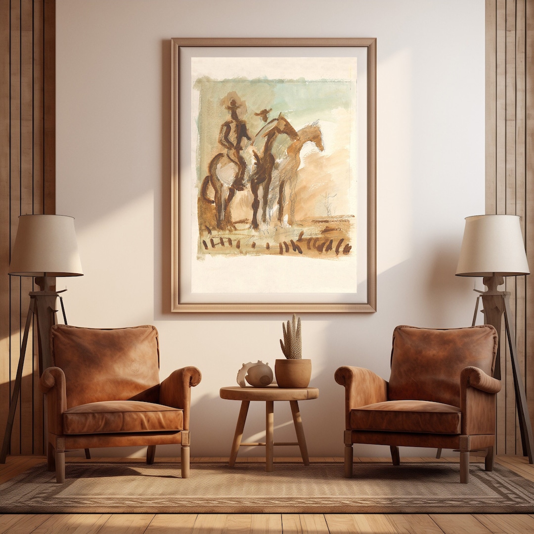 Abstract Cowboys - Southwestern Watercolors Series - Western Wall Art ...