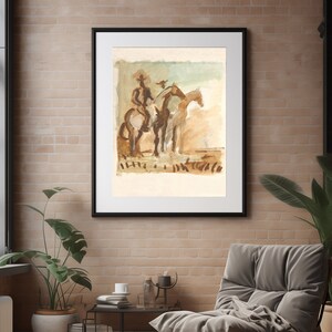 Abstract Cowboys - Southwestern Watercolors Series - Western Wall Art ...