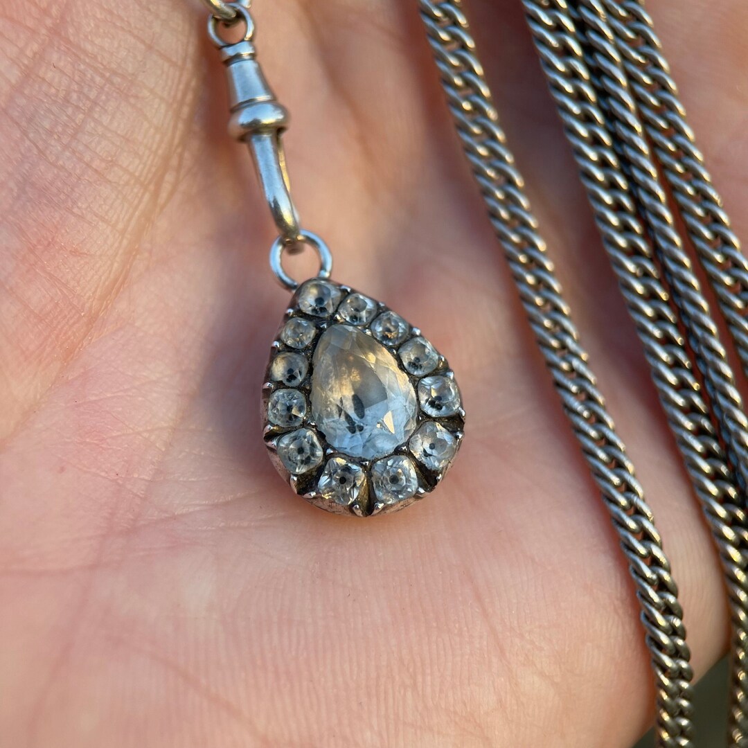 Antique Paste Drop, Set in Silver, Late 1700s - Etsy
