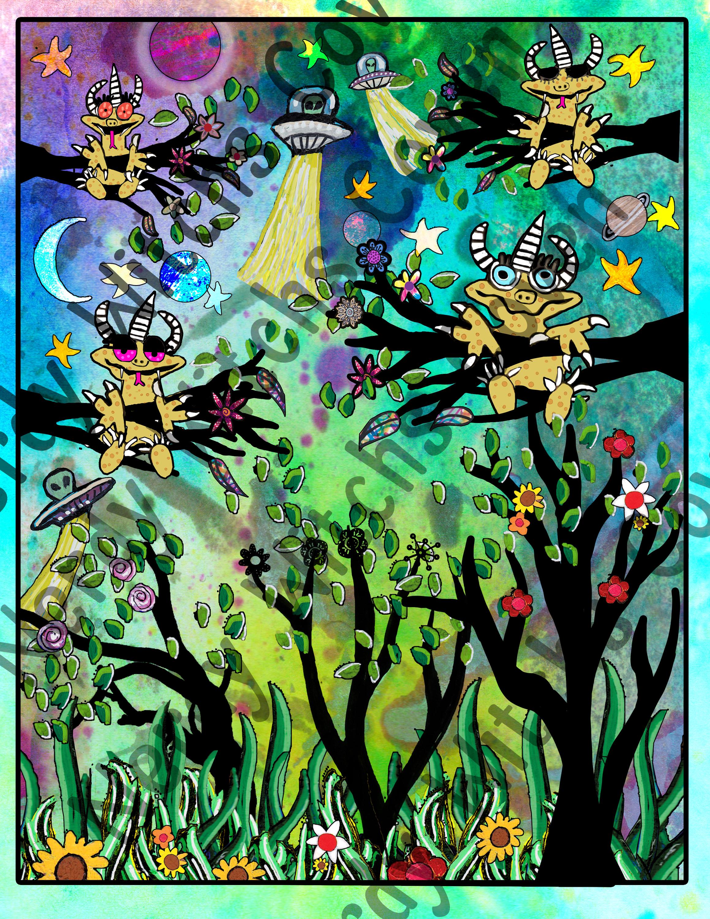 Trippy Monster Digital Painting - Etsy