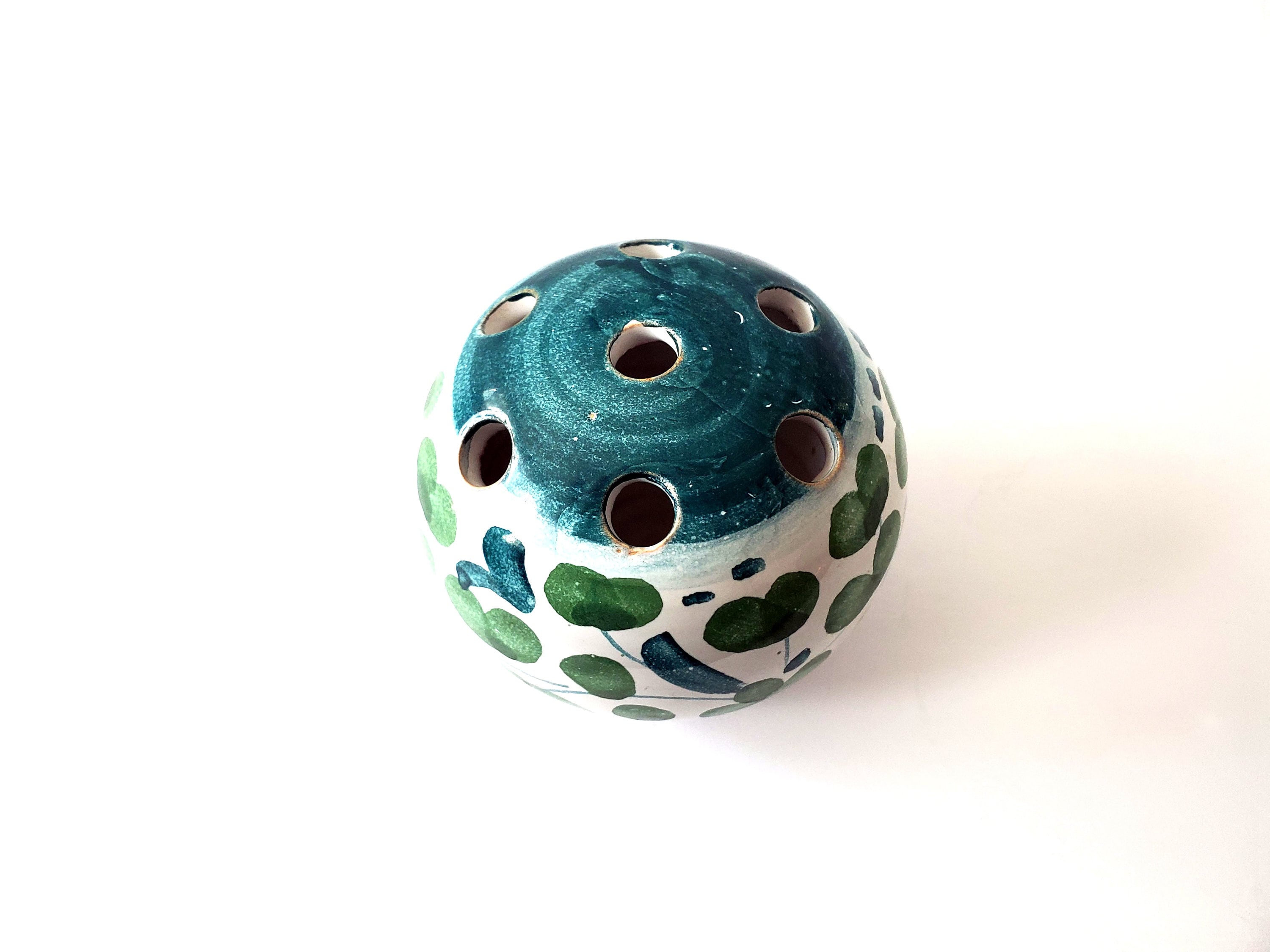 Vintage Flower Frog Blue Green Italian Ceramic Floral Frog | Etsy