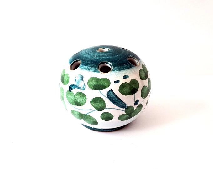 Vintage Flower Frog, Blue Green Italian Ceramic Floral Frog - Etsy