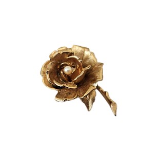 Vintage Boucher Rose Brooch With Cultured Pearl - Etsy