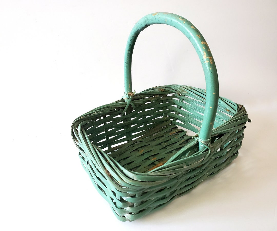Rustikaler Vintage Korb mit Holzgriff - Etsy Österreich
