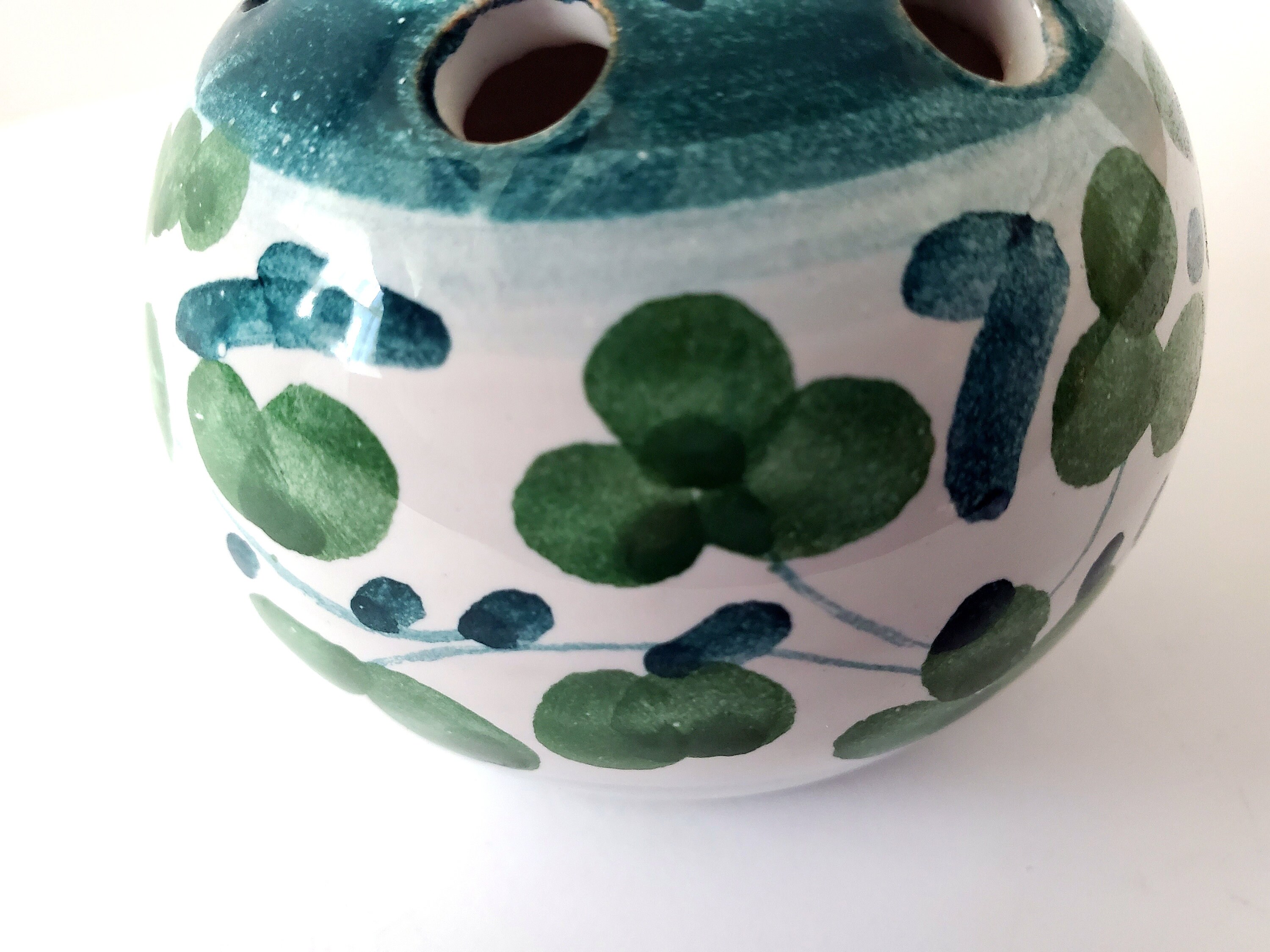 Vintage Flower Frog Blue Green Italian Ceramic Floral Frog | Etsy