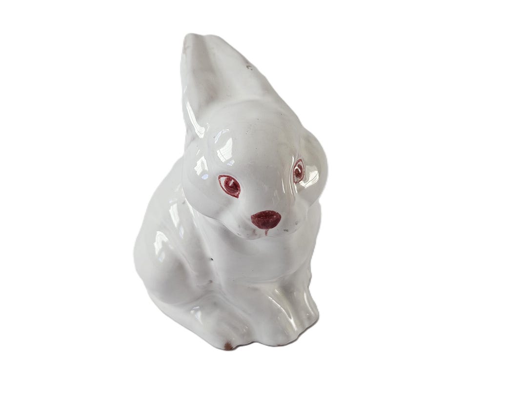 Vintage White Rabbit, Italian Clay Bunny Figurine - Etsy