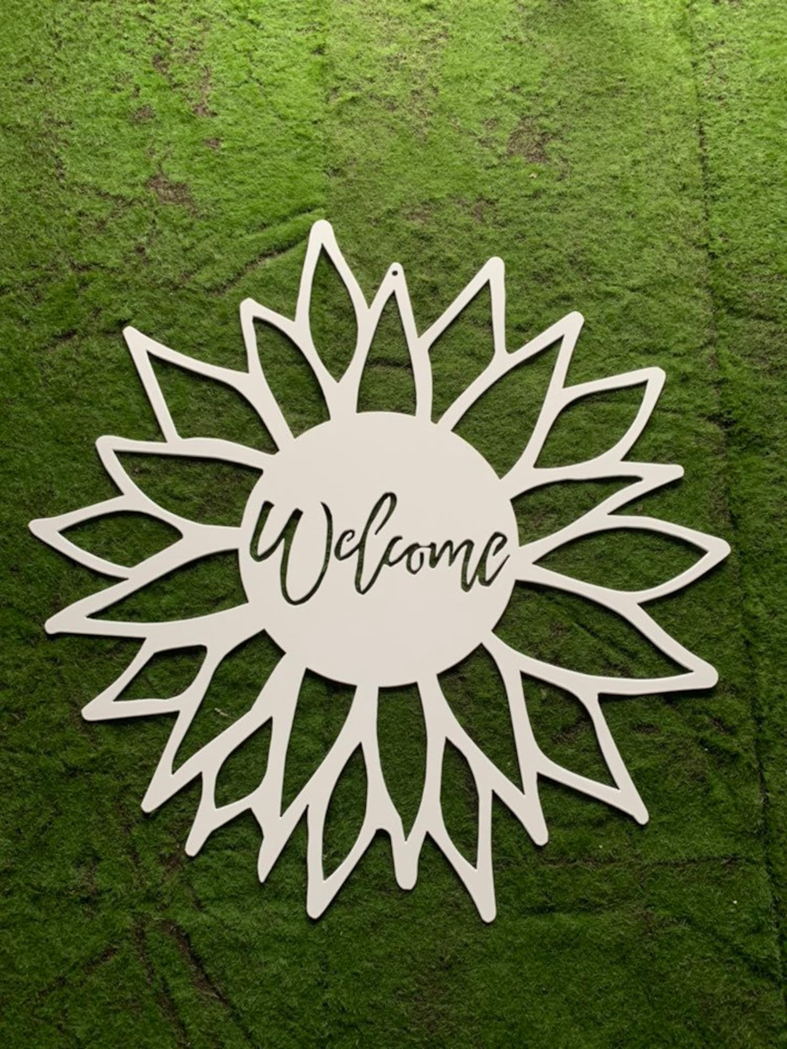 Welcome Sun Flower Floral Door Hanging Front Door Sign Spring - Etsy