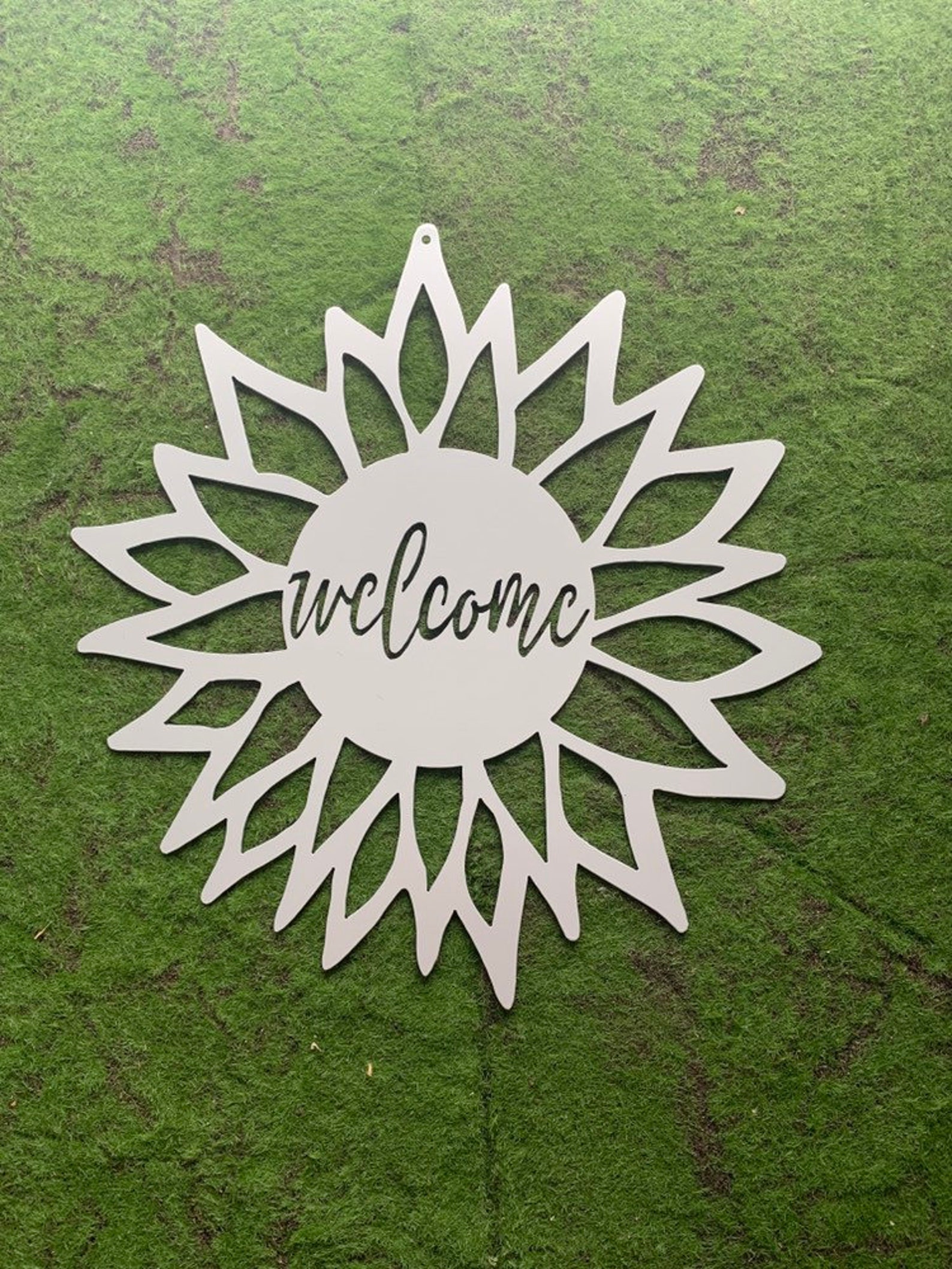 Welcome Sun Flower Floral Door Hanging Front Door Sign Spring - Etsy