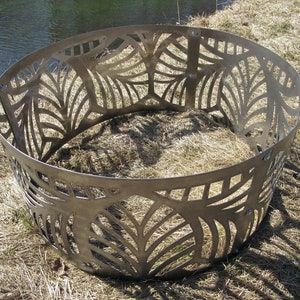 Palm Tree Leaf Fire Ring, Fire Pit, Outdoor, Fire Place, Back Yard ...