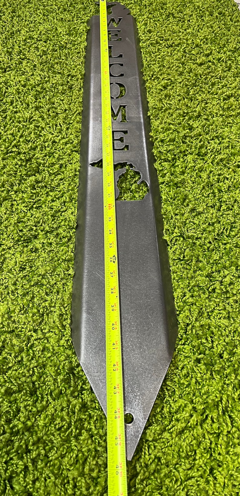 Weclome Sign Michagin Block Metal Garden Yard Outdoor Front - Etsy