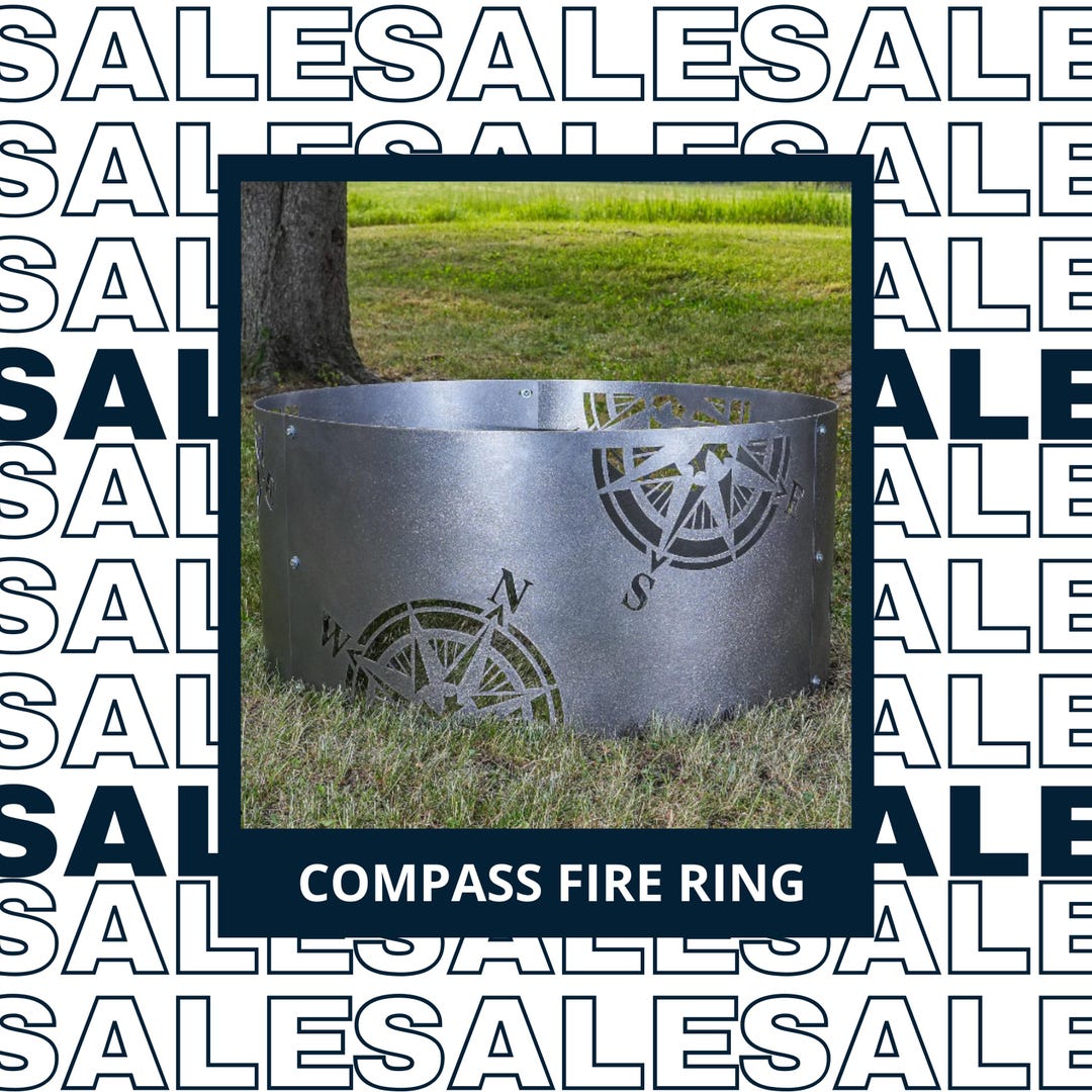 PHOTO SAMPLE SALE - Ready to Ship: 36x18 Inch Compass Fire Ring - Etsy