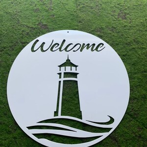 Lighthouse Welcome Sign Landscape Light Station Maritime - Etsy
