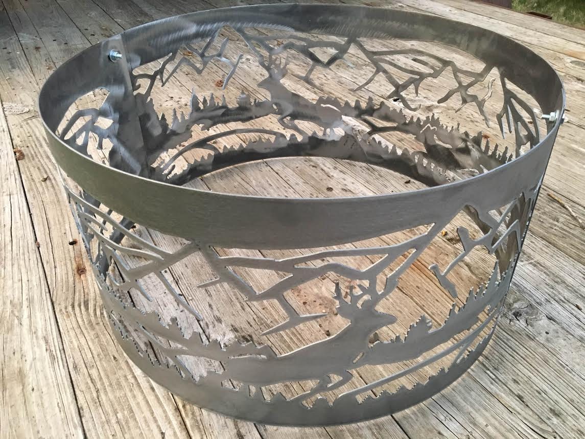 Heavy Duty Fire Pit Ring Deer Outdoor Decor Metal Garden Fire - Etsy
