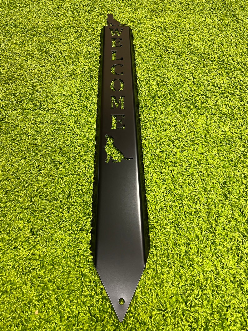 Weclome Sign Michagin Block Metal Garden Yard Outdoor Front - Etsy