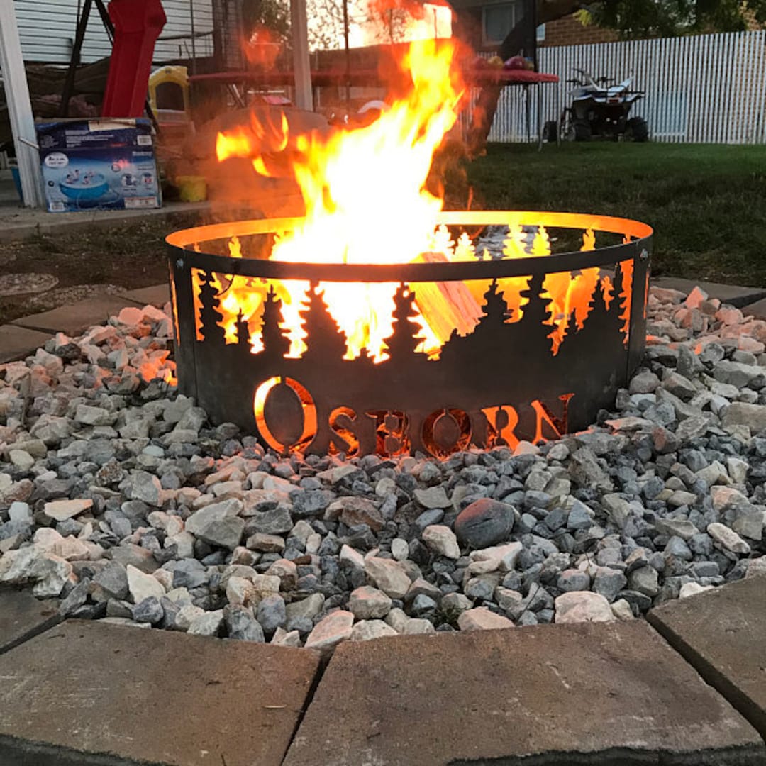 Heavy Duty Pine Tree Style Fire Ring Personalized Custom Fire - Etsy