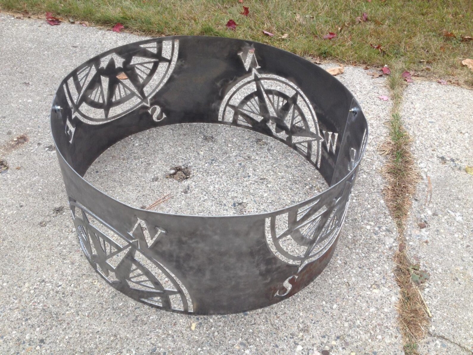 Compass Fire Ring Compass Rose Fire Pit Outdoor Map - Etsy