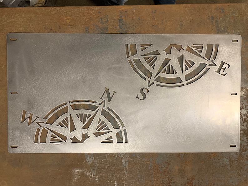 Compass Fire Ring Compass Rose Fire Pit Outdoor Map | Etsy