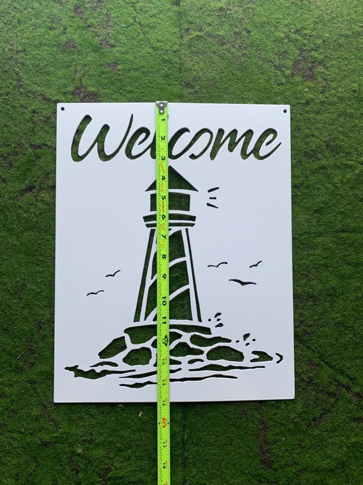 Lighthouse Welcome Sign Landscape Light Station Maritime | Etsy
