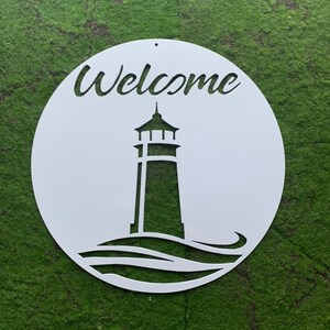 Lighthouse Welcome Sign Landscape Light Station Maritime - Etsy