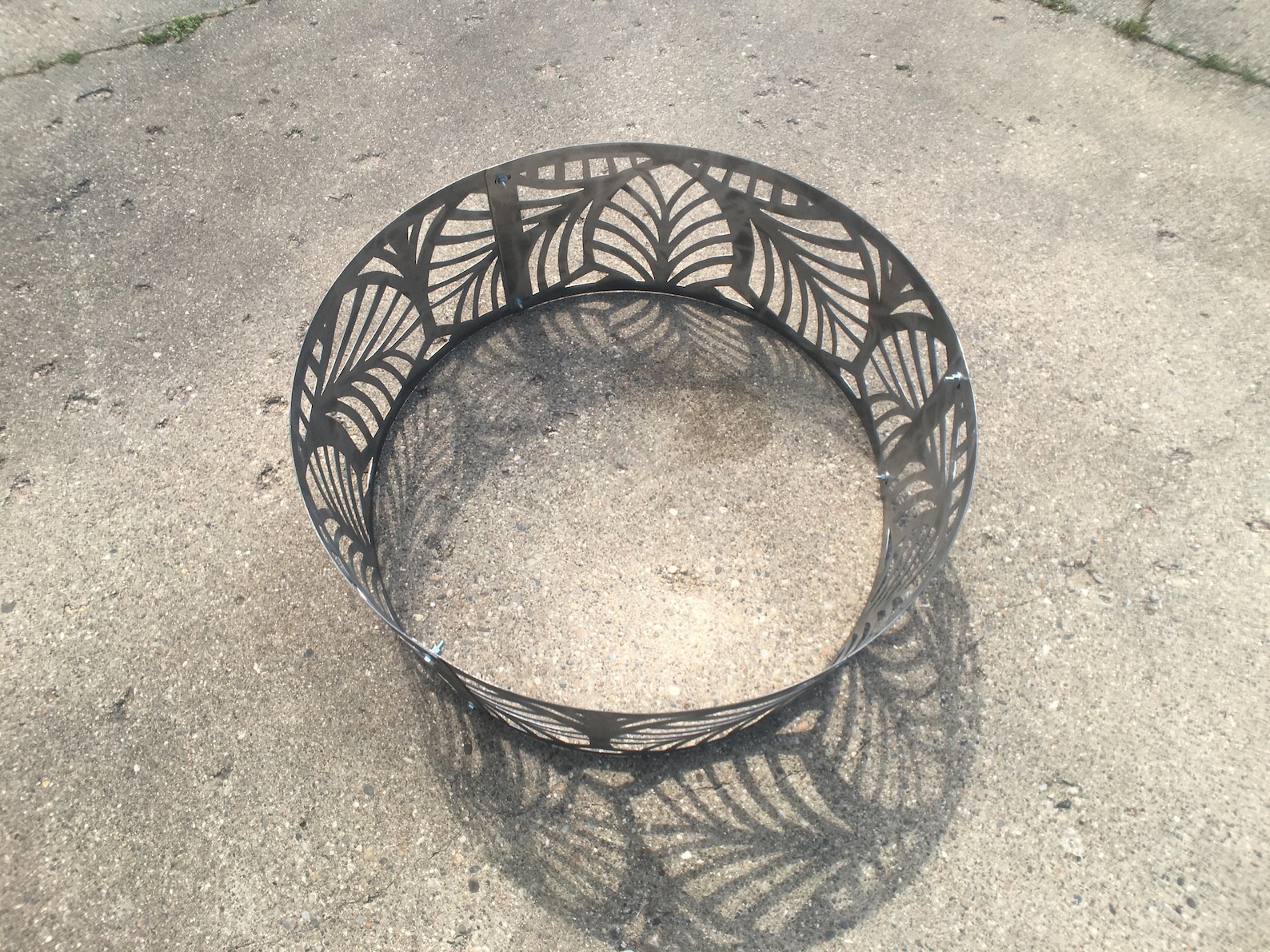 Palm Tree Leaf Fire Ring Fire Pit Outdoor Fire Place Back - Etsy