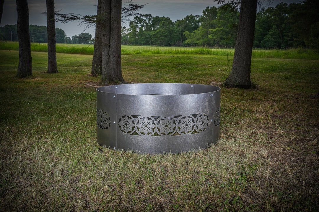 Handcrafted Steel Rose Flower Fire Ring Design - Perfect for Victorian ...