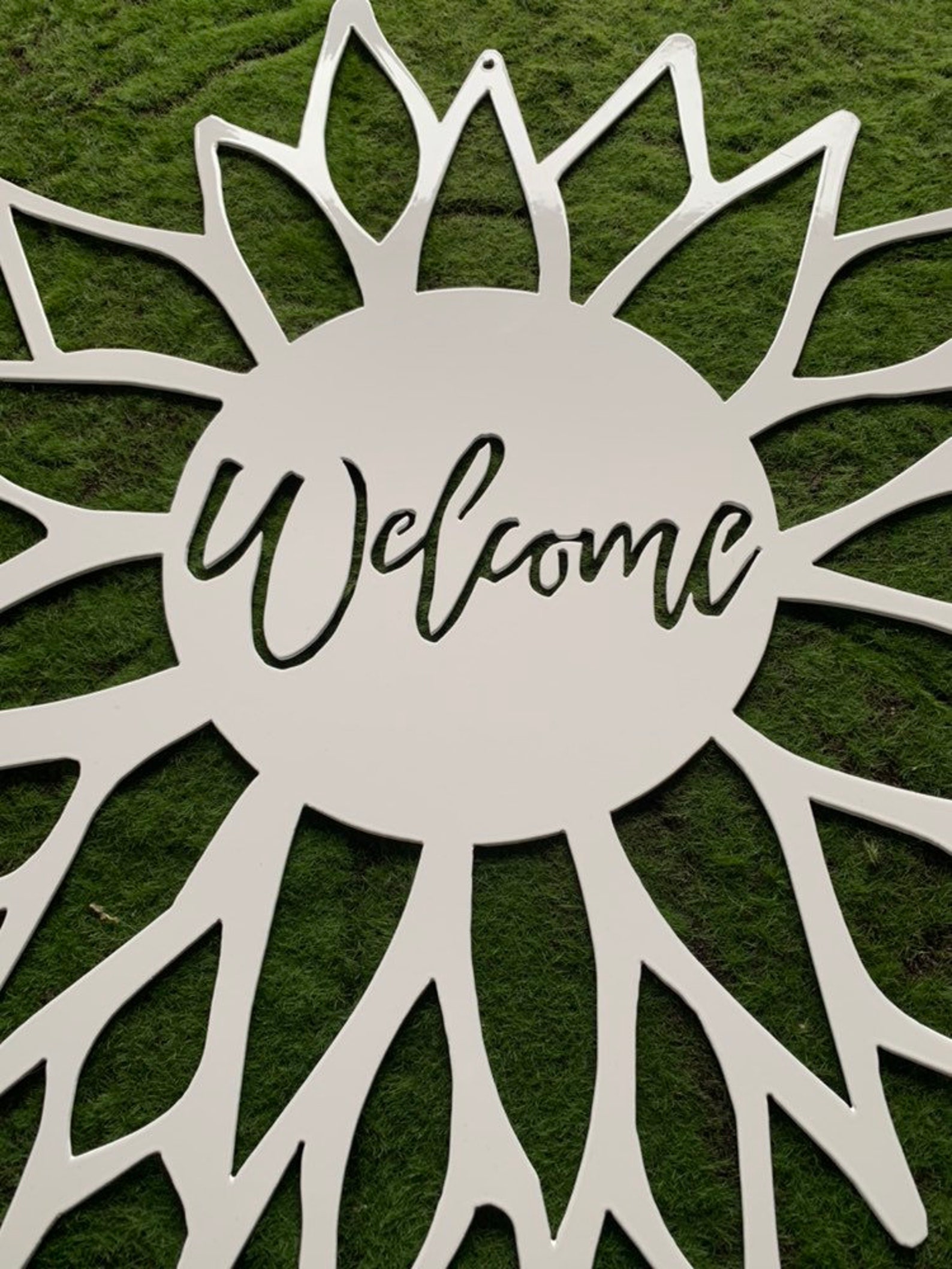 Welcome Sun Flower Floral Door Hanging Front Door Sign Spring | Etsy