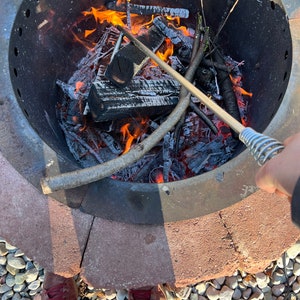 Stainless Steel Fire Poker Heavy Duty Fire Pit Tool Outdoor Fire Iron ...