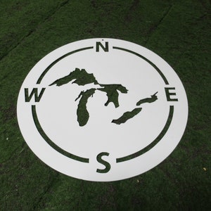 Compass Rose Wall Decor Great Lake Michigan Erie Ontario Huron - Etsy