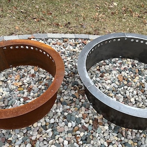 Corten Steel Smokeless Fire Pit Insert With Lip – Customizable, Heavy ...