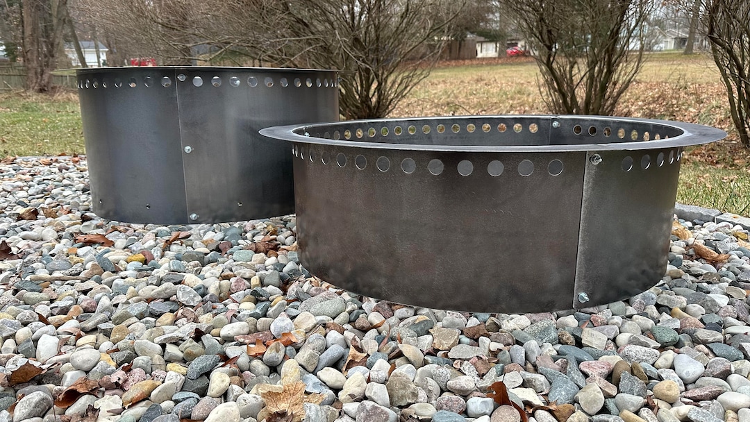 Corten Steel Smokeless Fire Pit Insert With Lip – Customizable, Heavy ...