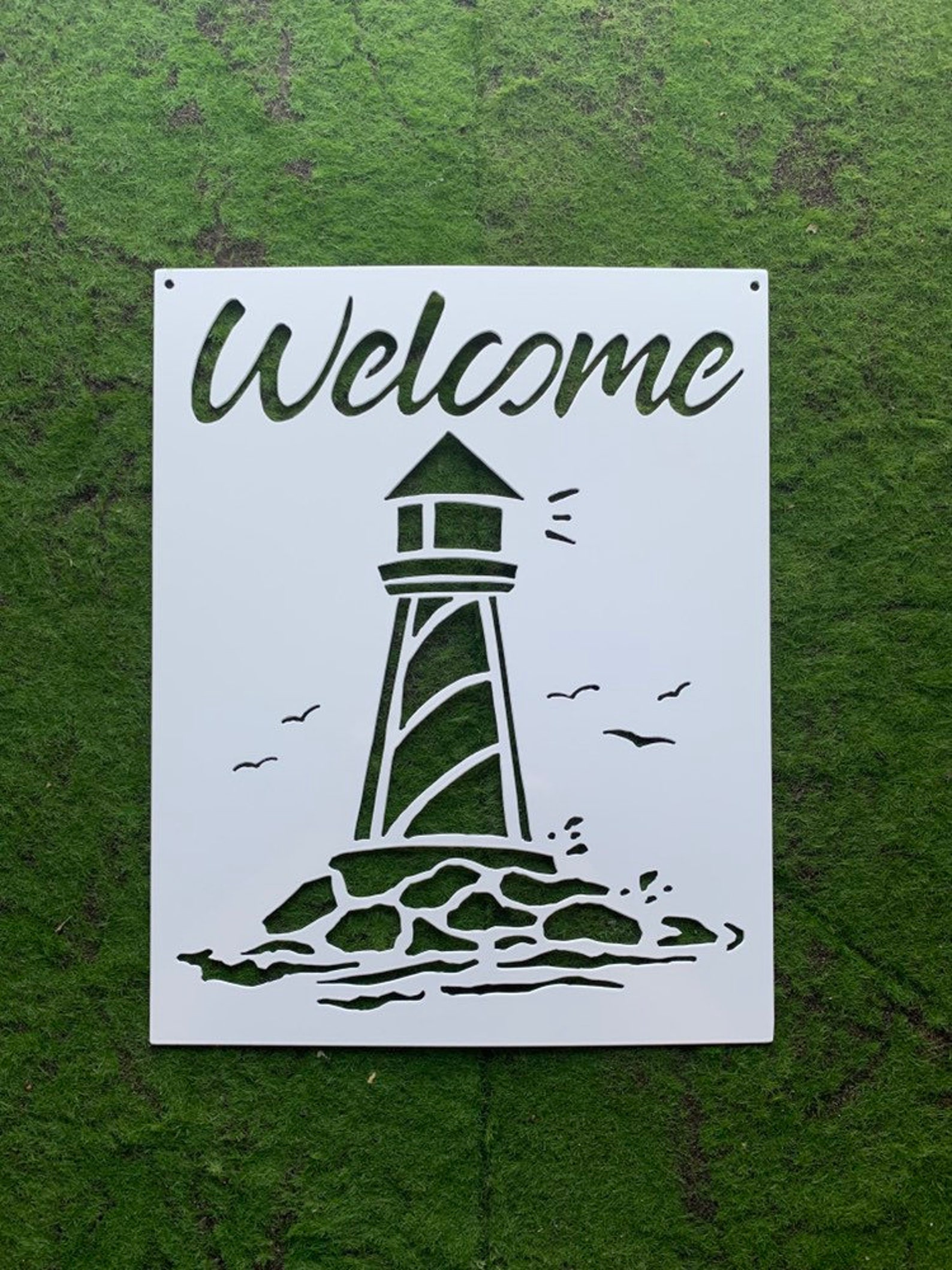Lighthouse Welcome Sign Landscape Light Station Maritime - Etsy