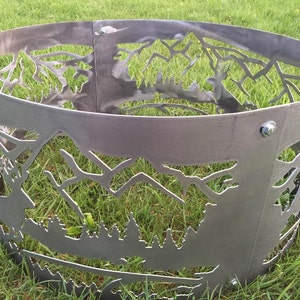 Heavy Duty Fire Pit Ring Deer Outdoor Decor, Metal Garden Fire Ring ...