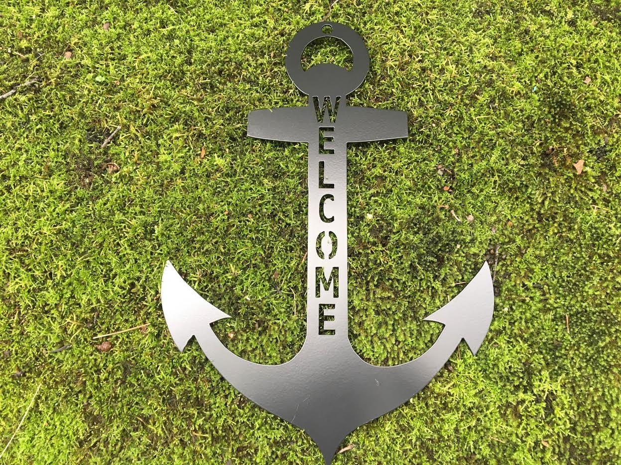 Welcome AnchorAnchor Door Hanger Name Sign/Anchor Welcome | Etsy