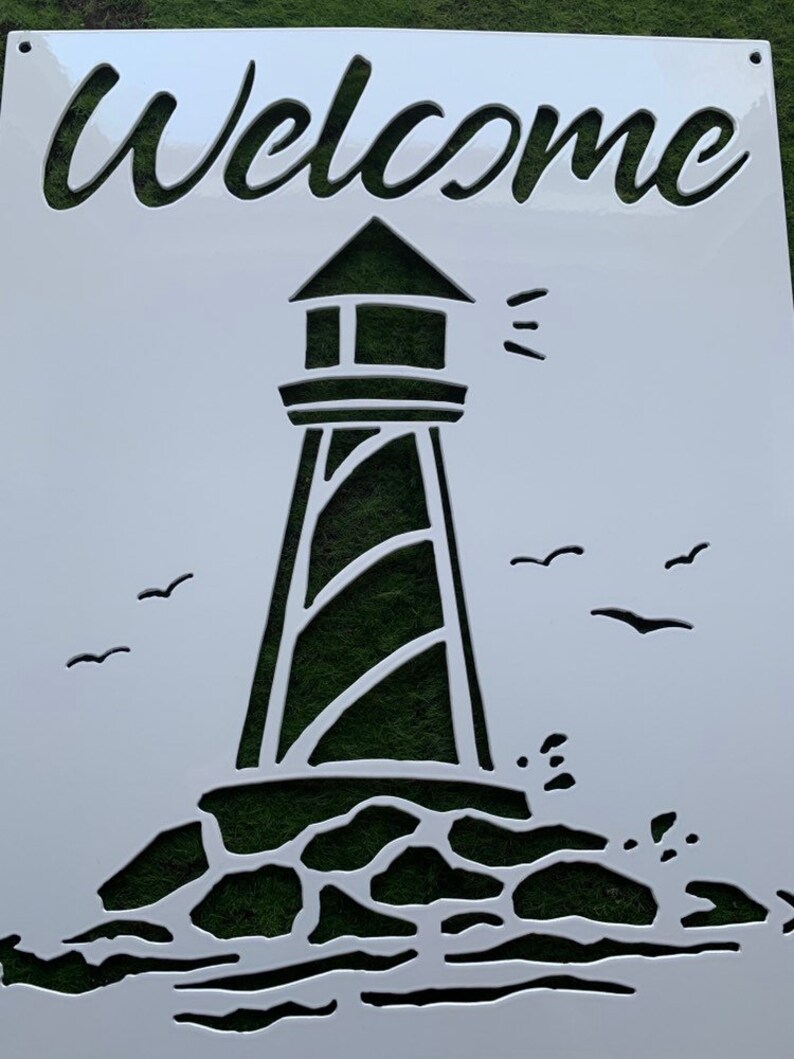 Lighthouse Welcome Sign Landscape Light Station Maritime - Etsy