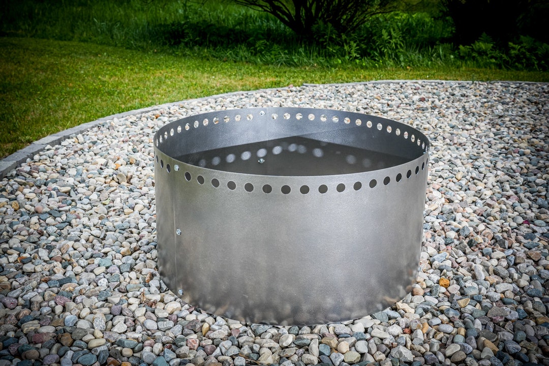 Corten Steel Smokeless Fire Ring – Heavy-duty Custom Fire Pit Insert With Vent Holes ...
