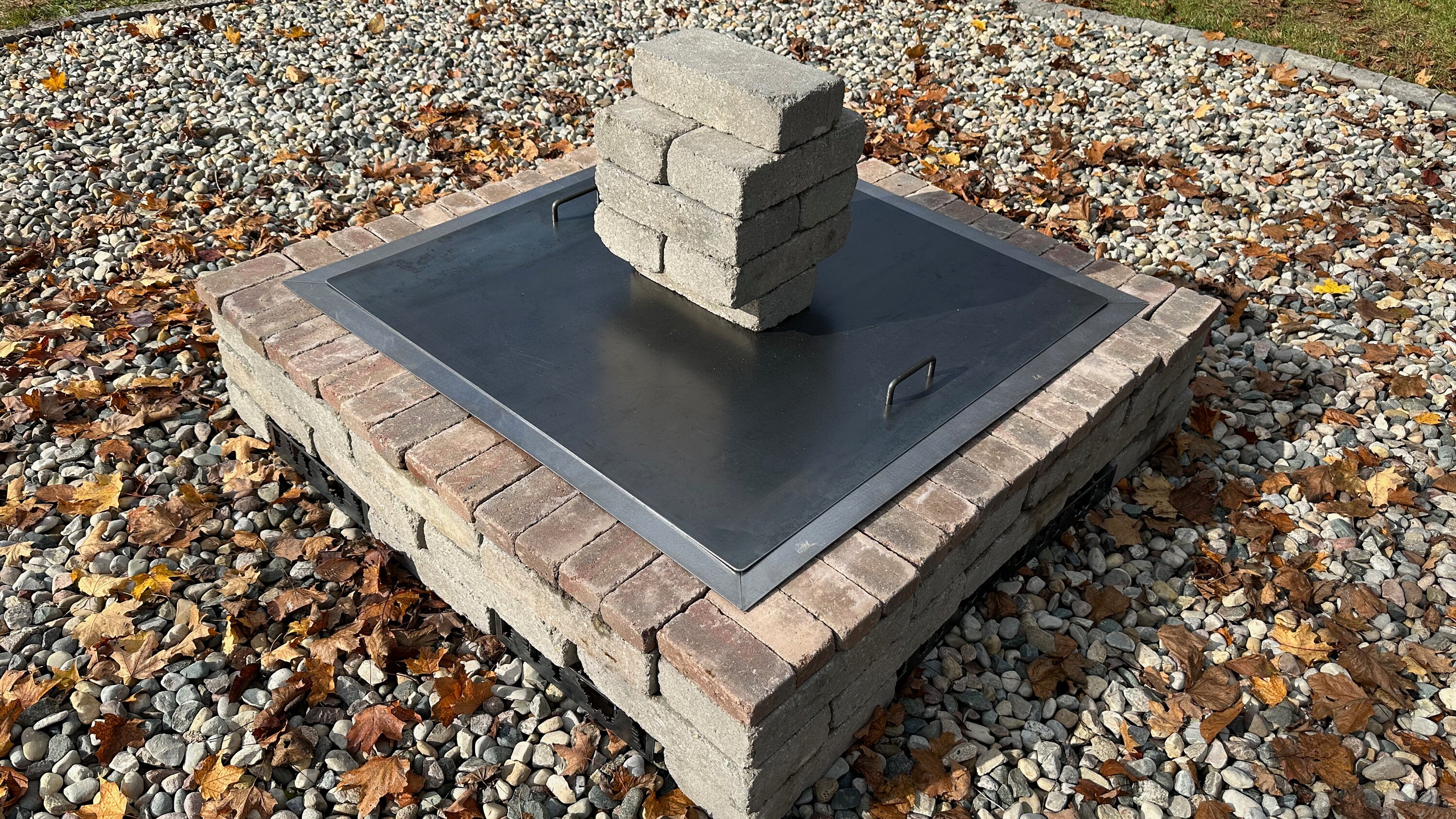 Corten Square Cover for Fire Pits Personalized Custom, Fire Ring Square ...