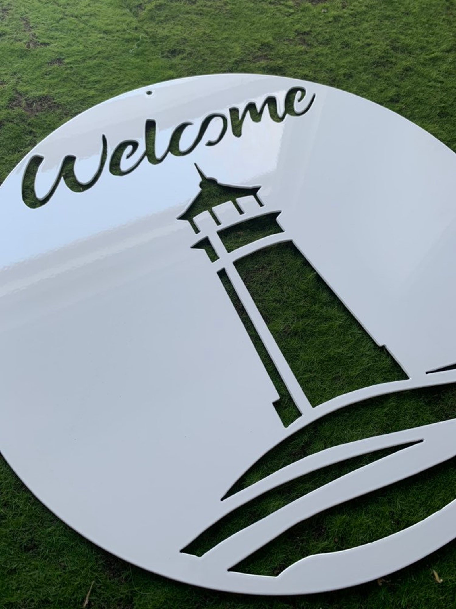 Lighthouse Welcome Sign Landscape Light Station Maritime | Etsy