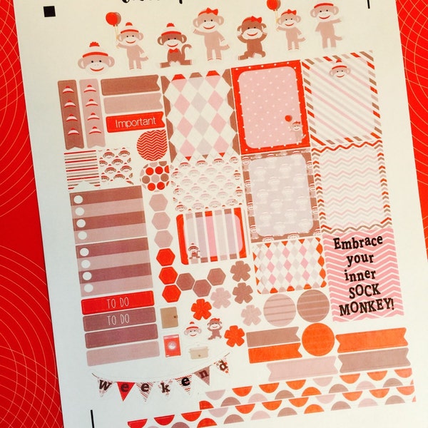 Sock Monkey Labels - Etsy