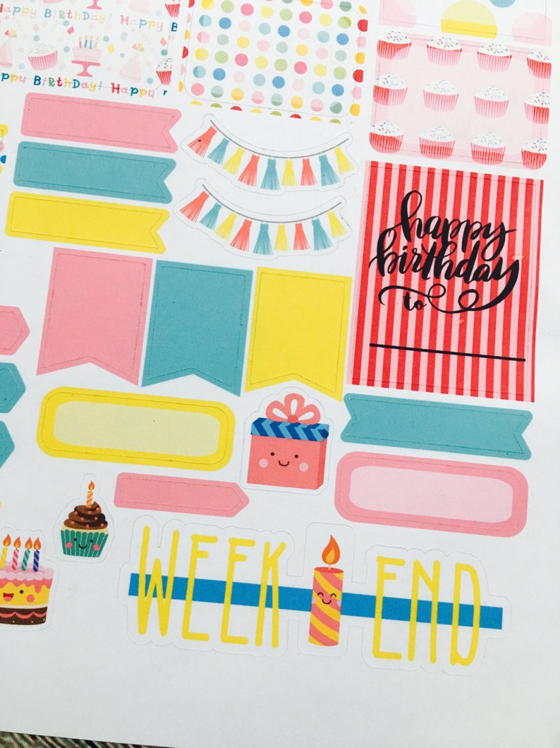 Birthday Planner Stickers Celebration Planner Stickers - Etsy