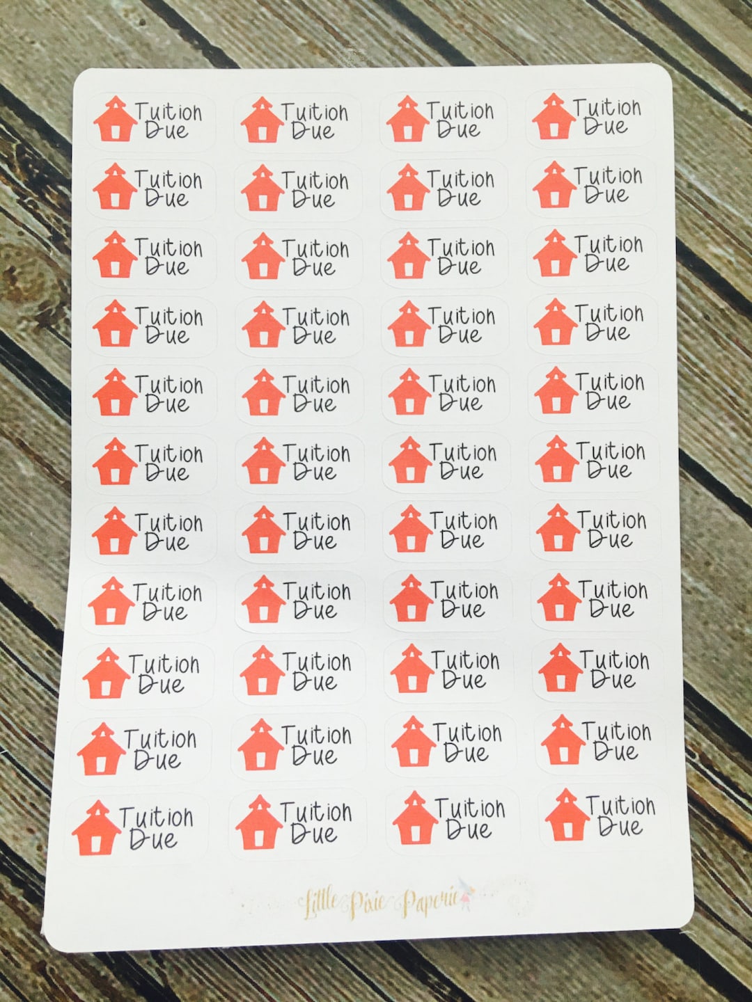 Tuition Due Planner Stickers - College Stickers - School Stickers ...