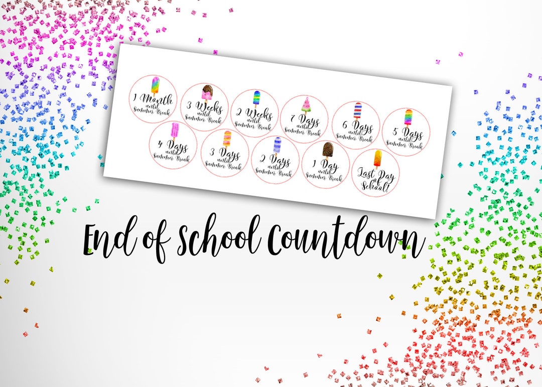 End of School Countdown - Functional Planner Stickers - for Use With ...