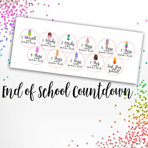 End of School Countdown - Etsy