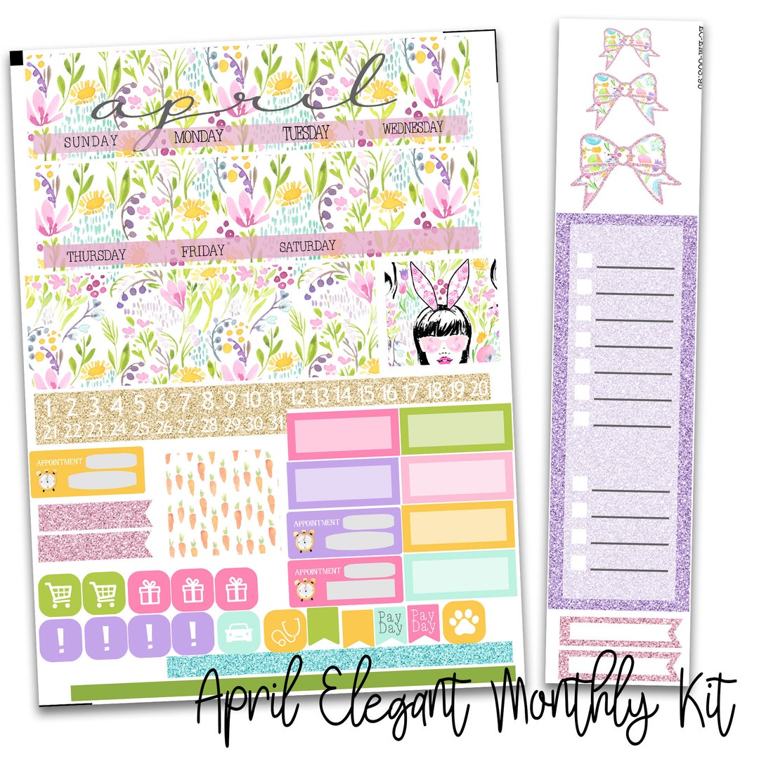 April Monthly Elegant Spring - Monthly Layout Kit - for Use With Erin ...