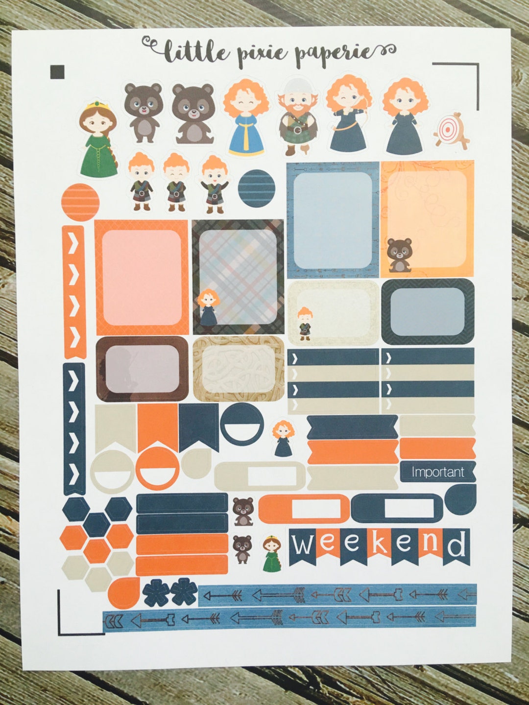 Merida Brave Weekly Planner Stickers Set, for Use With Erin Condren ...