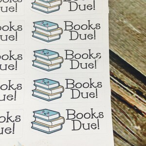 Library Books Due Planner Stickers - Functional Stickers - for Use With ...