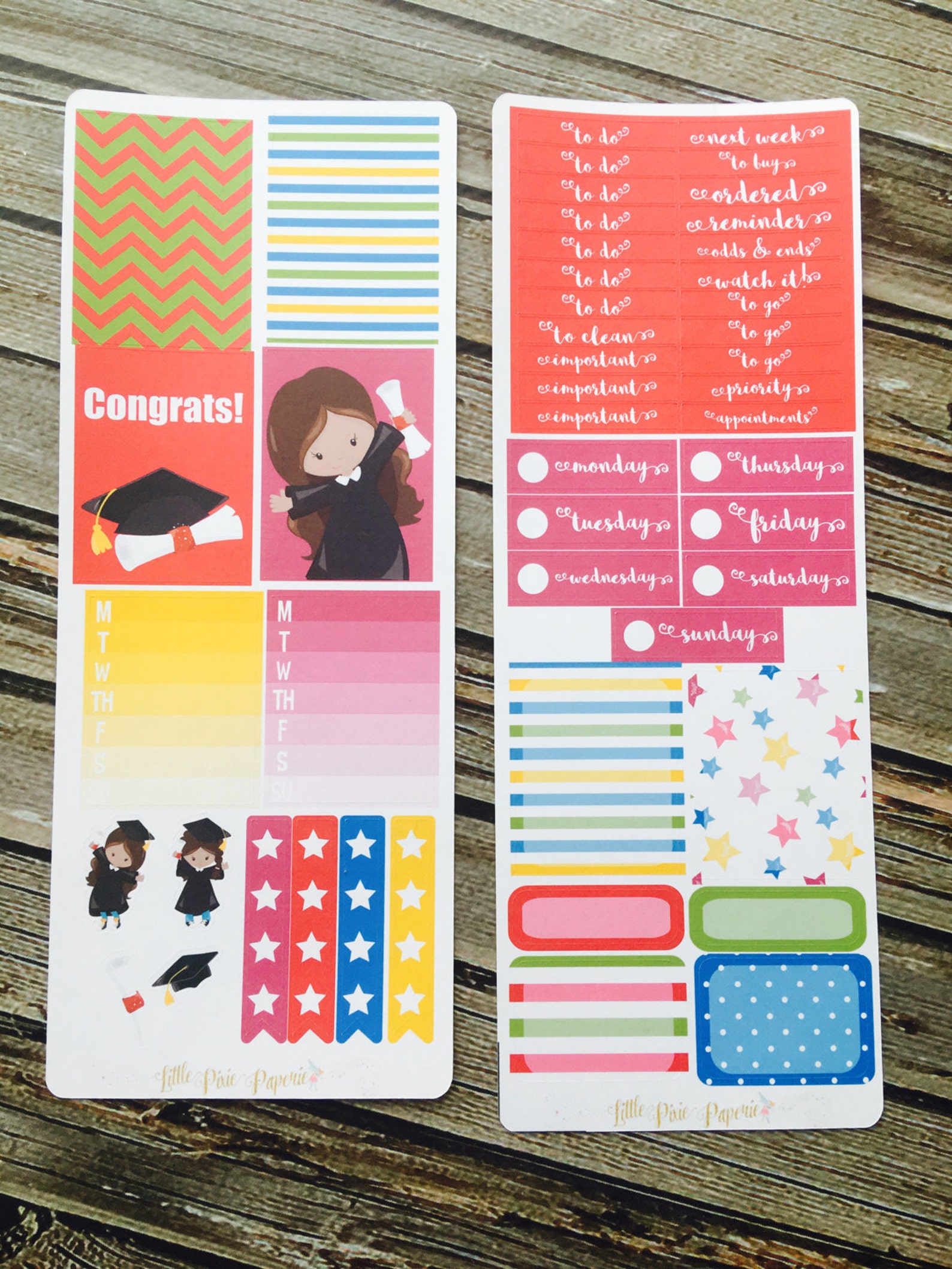 Graduation Girls Full Sticker Set for Use With Erin Condren - Etsy