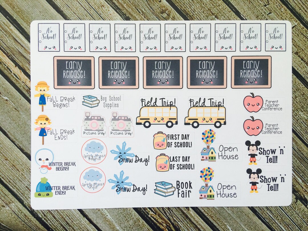School Days Functional Planner Stickers - Erin Condren, Life Planner ...