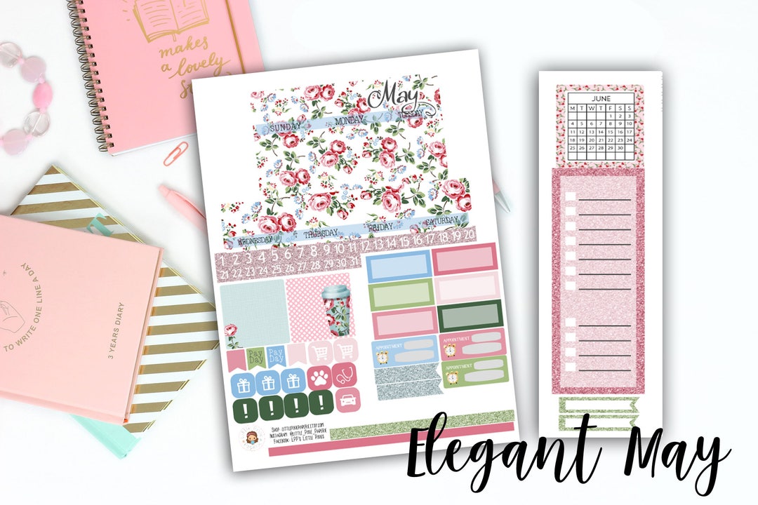 May Monthly Elegant Kit - Monthly Layout Kit - Floral Month - for Use ...