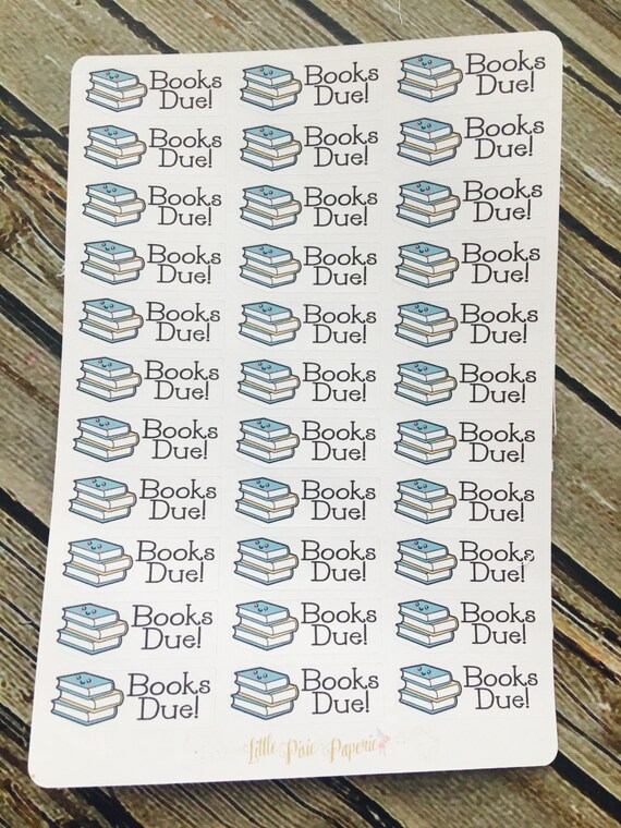 Library Books Due Planner Stickers Functional Stickers for - Etsy
